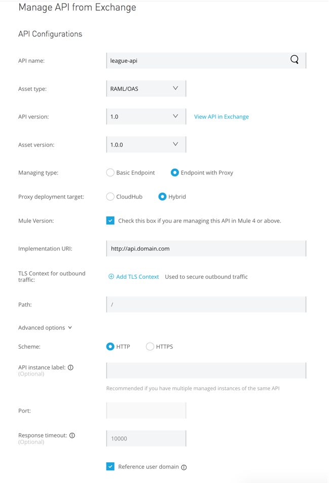 Domain Support for Mule 4 API Proxies | MuleSoft Documentation