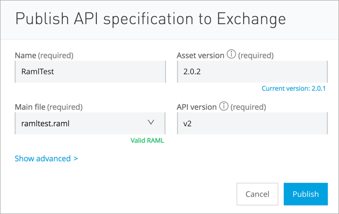 Change the Version of an API Asset | MuleSoft Documentation