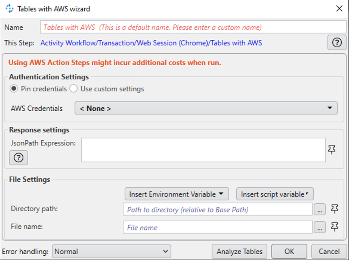 Tables With AWS | MuleSoft ドキュメント