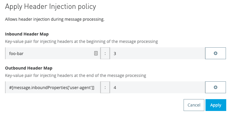 Header Injection Policy | MuleSoft Documentation Header Injection Policy | MuleSoft Documentation